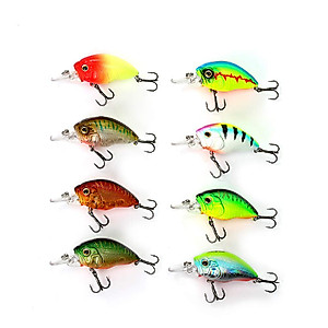 LOVEPET Lures 4.7cm/10g Bionic Fishing Bait,Big Fat Bait, Fake Bait, Outdoor Fishing Tackle,8 Pcs