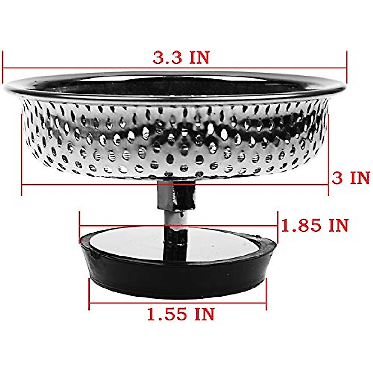 Pack of 2 Kitchen Sink Drain Strainer Basket and Stopper