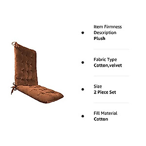 ELFJOY Solid Color Cozy Sanding Fabric Rocker Cushion Set - Chair Pads Set (Brown)