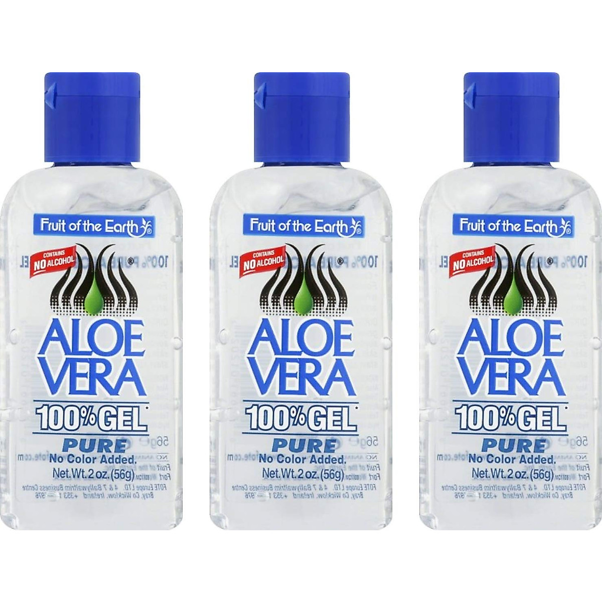 Fruit of the Earth Aloe Vera Gel, 2 oz (56 g) (Bundle of 3)