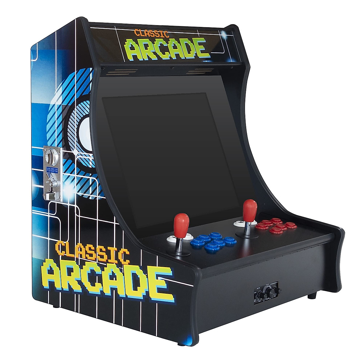 Creative Arcades Mini Upright Tabletop Arcade Machine, 2 Player, 6296 Classic Games, 2 Sanwa Joysticks, LED Light Strips, 19" Screen, 3-Year Warranty (6296 Games, Upright W/ Tall Stand)