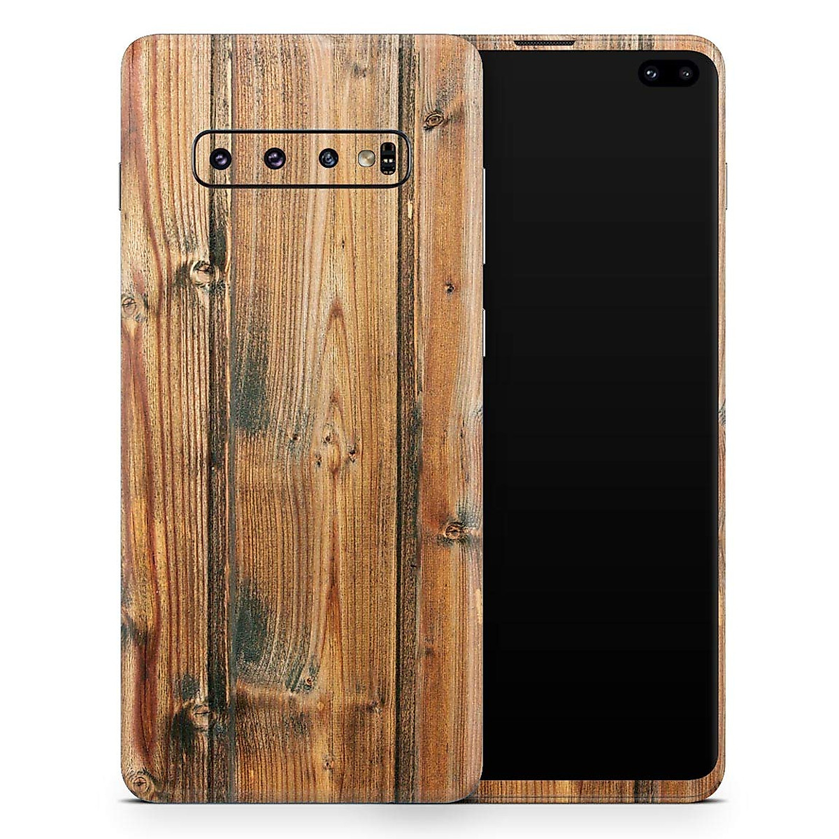 DesignSkinz Vertical Raw Aged Wood Planks Protective Vinyl Decal Wrap Skin Cover Compatible with The Samsung Galaxy S20 (Screen Trim & Back Glass Skin)