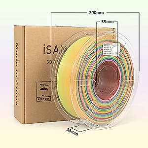 PLA+ 3D Printer Filament, Pla Filament 1.75mm Rainbow PLA, Color Change Filament Dimensional Accuracy +/- 0.03 mm,1 KG Spool