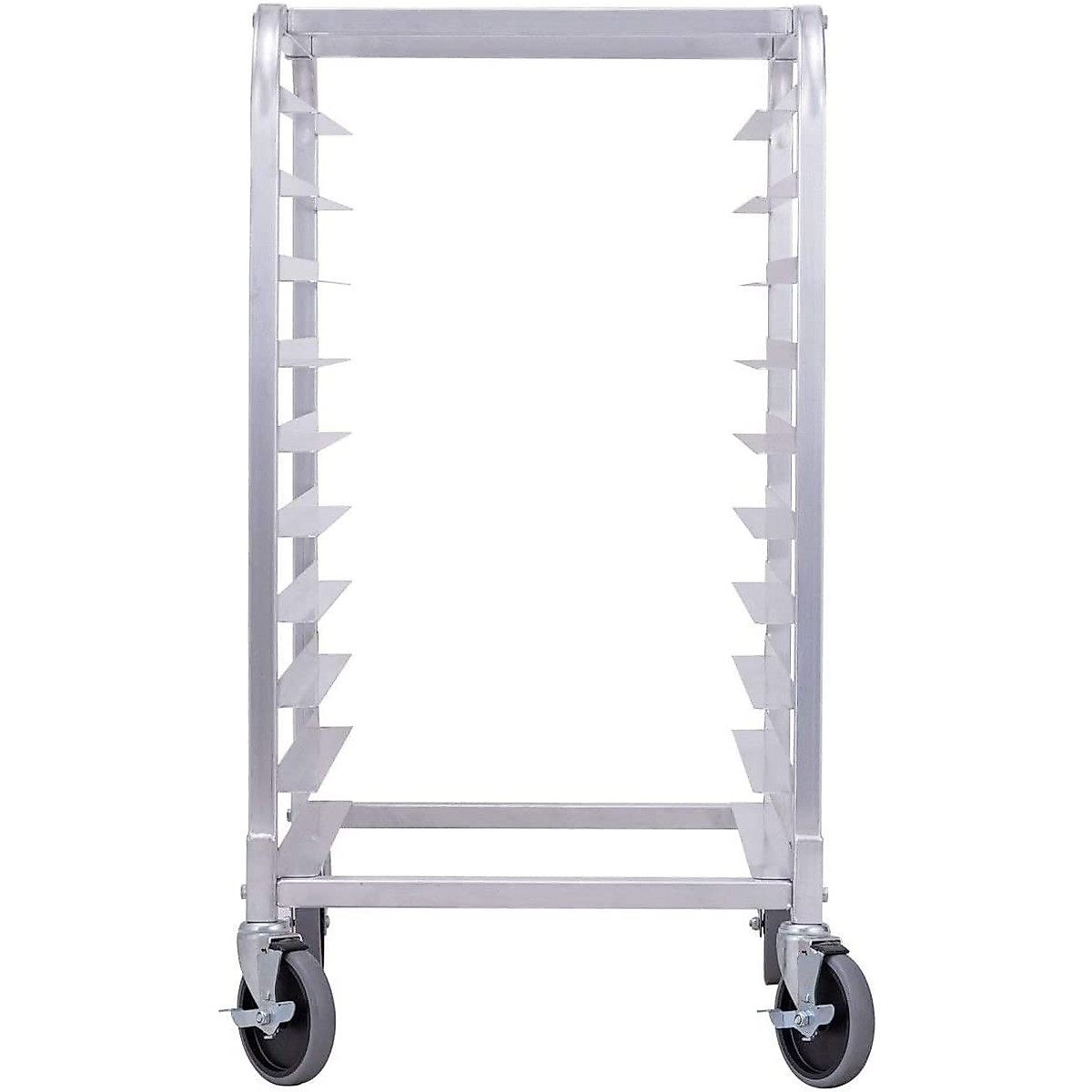 CHEFJOY 10 Sheet Aluminum Kitchen Bun Pan Sheet Rack w/Wheels 2 Lockable Home Commercial Use Bakery Cooling Rack Open Shelf