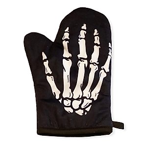 Skeleton Hand Oven Mitt Funny Bones Halloween Party Graphic Novelty Accessories Funny Graphic Kitchenwear Halloween Funny Food Novelty Cookware Black Oven Mitt