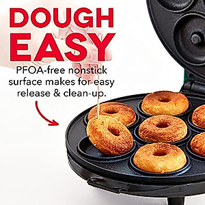 DASH Mini Donut Maker Machine for Kid-Friendly Breakfast, Snacks, Desserts & More with Non-stick Surface, Makes 7 Doughnuts - Aqua