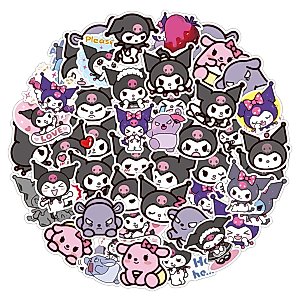 Kuromi Stickers for Laptop and Computer【50 PCS】Anime Cartoon Waterproof Vinyl Stickers for Water Bottle Car Bumper Luggage,Cute Graffiti Decals for Teens Girls Boys (Kuromi)