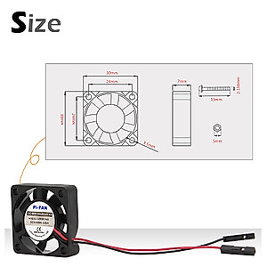 Raspberry Pi 4 Fan, iUniker Raspberry Pi Cooling Fan 30x30x7mm Brushless CPU Cooling Fan for Raspberry Pi 4 Model B, 3 B+, Pi 3, Pi 2, Pi 1 B+, RetroFlag NESPI Case(2-Pack)