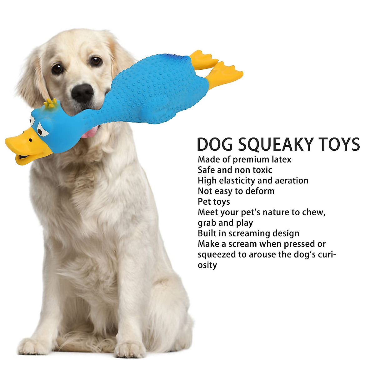 Naroote Latex Duck Dog Toys, Squeaky Duck Dog Toys Cute Funny for Indoor for Puppies