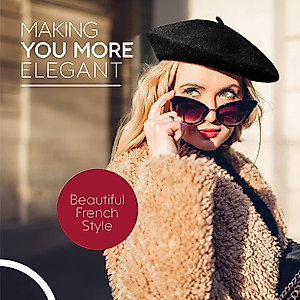 CHAPEAU TRIBE Classic Stretchable Wool Black French Beret