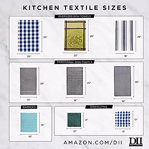 DII Basic Ribbed Terry Kitchen Basics Collection, Mocha, Kitchen Set, 8 Piece