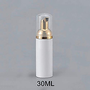 FKJLUN Soap Dispenser Pump 10PCS 30ML Plastic Foaming Bottle Soap Mousses Liquid Dispenser,Froth Shampoo Lotion Bottling Foam Bottles Hand Lotion Bottle (Color : White+Gold)