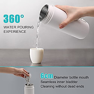 Portable Electric Kettle, 350ml Travel Kettle 304 Stainless Steel Mini Electric Kettle with Auto Shut off & Fast Boil 3-in-1 Portable Tea Kettle JAYWAYNE Travel Water Boiler/Heater/Warmer,White