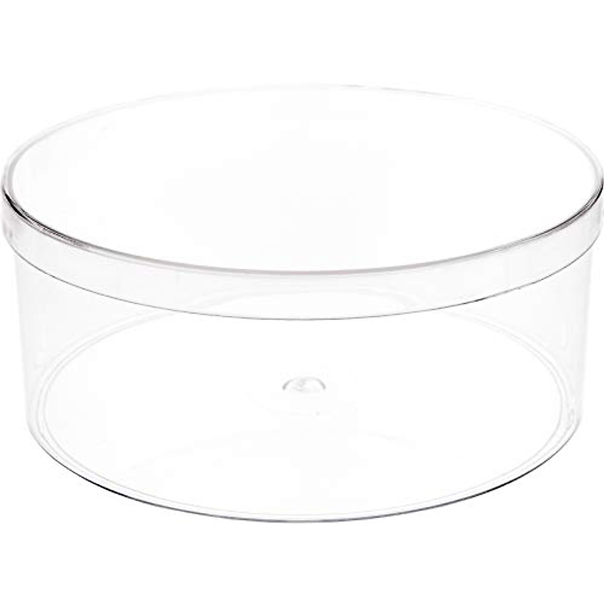 Pioneer Plastics 185C Clear Round Plastic Container, 7.375" W x 3" H, Pack of 4