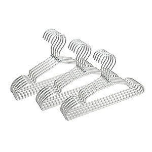 30Pack Koobay 12.6" Silver Metal Hangers Non Slip Suit Coated Wire Aluminum Children Storage Baby Hangers