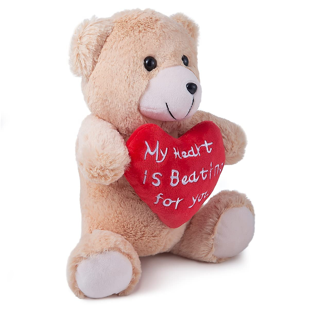 GSUIVER 10" Valentine's Day Valentines Gift for Children Kids, Girlfriend, Boyfriend, Plush Stuffed Animal (Heart Beating for You)