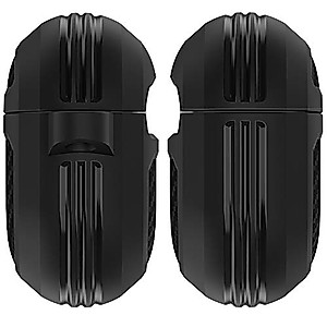 Ghostek CRUSHER Black AirPod Pro Case Carbon Fiber Hard Protective Cover with Matte Finish Design for Men and Women Heavy Duty Dust Guard Earbuds Protection Designed for 2019 Apple AirPods Pro (Black)