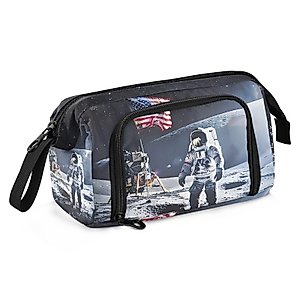 TEAMOMAS Space Astronaut Nasa Apollo Pencil Case Large Pencil Pouch Big Pencil Box Pen Bag Organizer Pencil Bags with Zipper for Adults Girls Kids Boys School 038