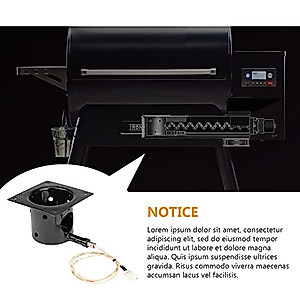 Hisencn Porcelain-Enameled Fire Burn Pot and Hot Rod Ignitor Kit Replacement Parts for Pit Boss and Traeger Pellet Grill with Screws and Fuse