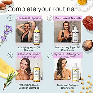 Tree To Tub Hydrating Sulfate Free Shampoo and Conditioner Set for Dry Hair, Dry Scalp, Frizz - Moisturizing Argan Oil Shampoo and Conditioner for Women & Men w/Organic Aloe Vera All Natural Lavender