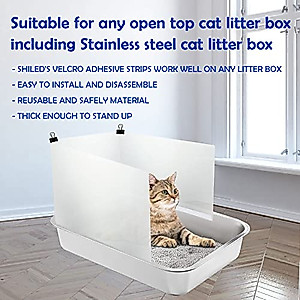 3 Pcs Cat Litter Box Pee Shields, Easy Clean Anti-Splashing Flexible Litter Pan Pee Shields for Open Top Litter Pan - Litter Box Not Included