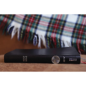 NIV, Thinline Bible, Bonded Leather, Black, Red Letter, Comfort Print