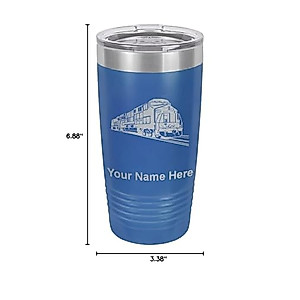LaserGram 20oz Vacuum Insulated Tumbler Mug, Freight Train, Personalized Engraving Included (Dark Blue)