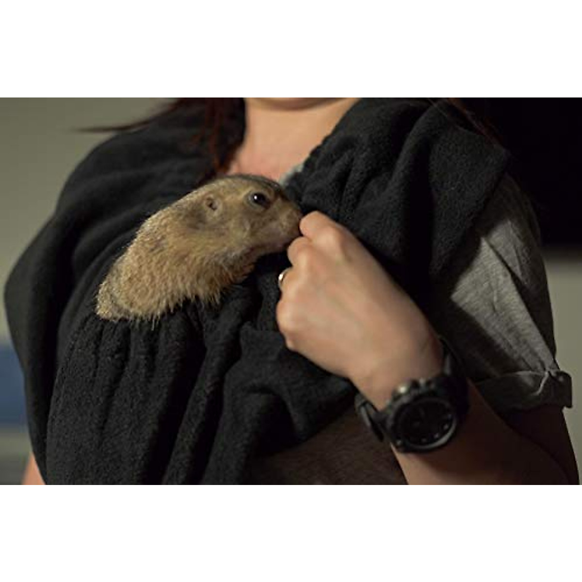 Critter Cuddler Small Animal Carrier and Bonding Pouch Anti-Anxiety Interactive Play Exercise Ring Therapeutic for Pet & Handler Small Dog Cat Hedgehog Puppy Travel Sling - Made in USA (Camel)