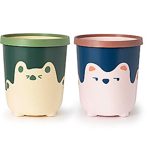 Hemoton 1pc Cartoon Trash Can Plastic Trash Can with Lid Plastic Garbage Bin Plastic Trash Container Kitchen Trash Bin Bathroom Plastic Garbage Can Plastic Pp Small Trash Can Office Mini