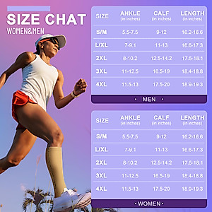 cerpite Zipper Compression Socks Men & Women - 2 Pairs Of 15-20mmhg Open Toe Compression Socks Knee High,Suit For Running