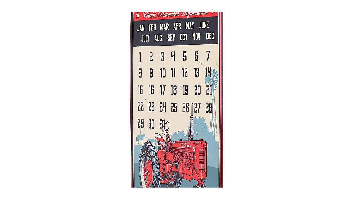 Vintage Farmall Calendar Sign - Perfect for Man Caves