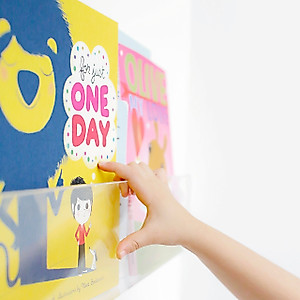 Ubabub Booksee Clear Acrylic Wall Mount Bookshelf, Set of 2