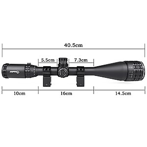 FSI 6-24x50 AO Rifle Scope SFP R/G/B Illuminated Reticle with Scope Rings