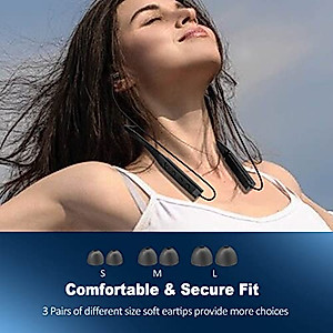 Conchpeople Neckband Bluetooth Headphones Wireless in-Ear Extra Bass Headet with Mic, V5.1 Bluetooth Earbuds 24H Playtime, 10 mm Drivers, IPX7 Waterproof for for Phone Call Music Sports (Black)