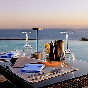 Sikevht 2 Pack Cordless LED Table Lamp, Fast Charge chip，Rechargeable Desk Lamps, 3-Levels Brightness LED Metal USB Table Light for Restaurant/Bedroom/Outdoor/Bar/Coffee Shop (2 Pack Brown)