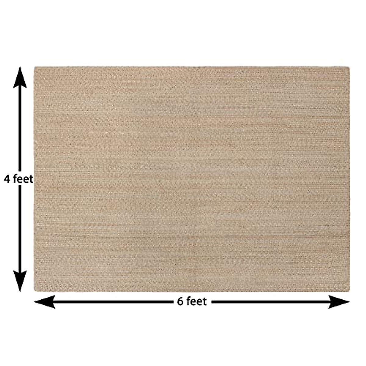 SISOSU Performance Braided Area Rug - Carpets for Living Room, Bedroom, Dining Room, Home Décor - Luxurious Handcrafted Traditional Rug - PET-Yarn - Modern Rugs- 4’ x 6’-Beige