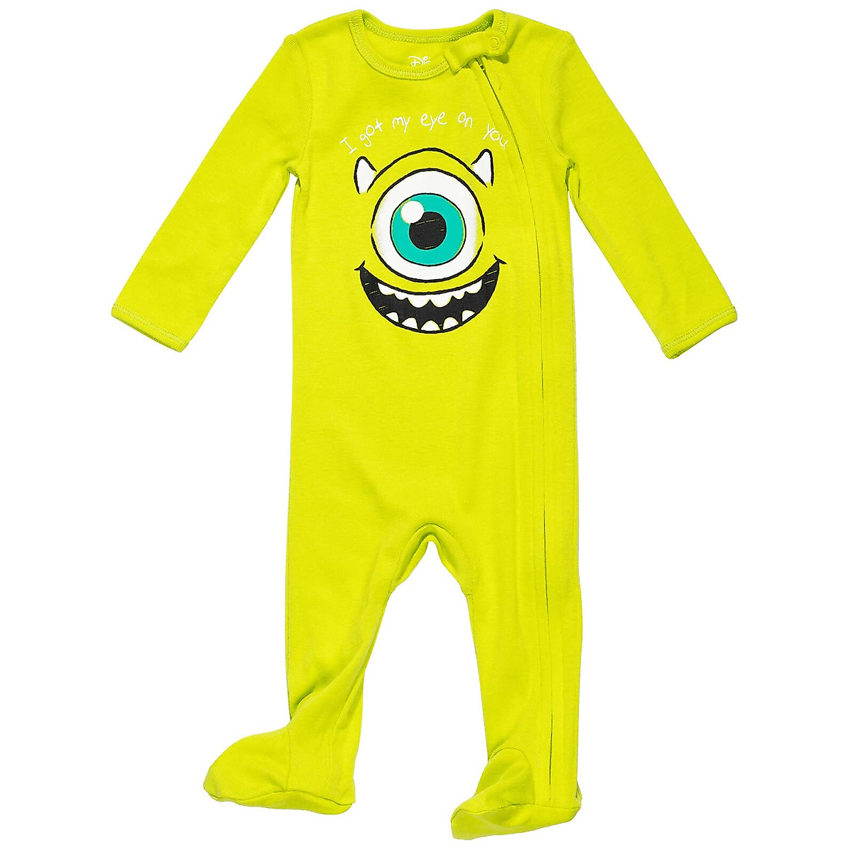 Disney Pixar Monsters Inc. Mike Sully Newborn Baby Boys 2 Pack Zip Up Snap Cosplay Sleep N' Plays 3-6 Months