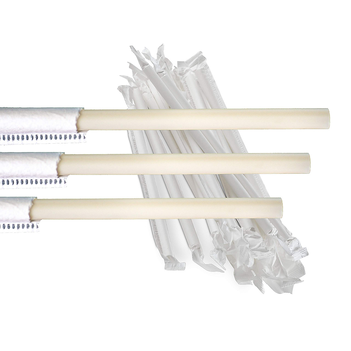 PHA STRAWS - | 100% Plastic Free | Individually Wrapped Biodegradable 8.2" Straws by Ecoware. Marine Biodegradable, Home Compostable, Ocean-friendly, Best Alternative to Paper & Plastic Straws. (5000)