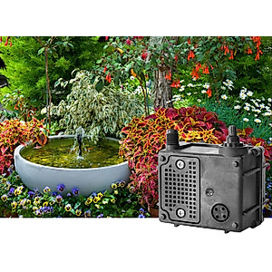 Little Giant P-AAA 115 Volt, 1/160 HP, 120 GPH Manual Submersible Oil-Filled Fountain/Recirculating Pump, 6-Ft. Cord, Black, 523003