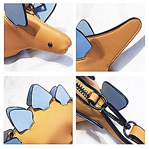 MILATA Dinosaur Shape Cross Body Bag Women Pu Leather Chic Clutch Purse for Girls (yellow)