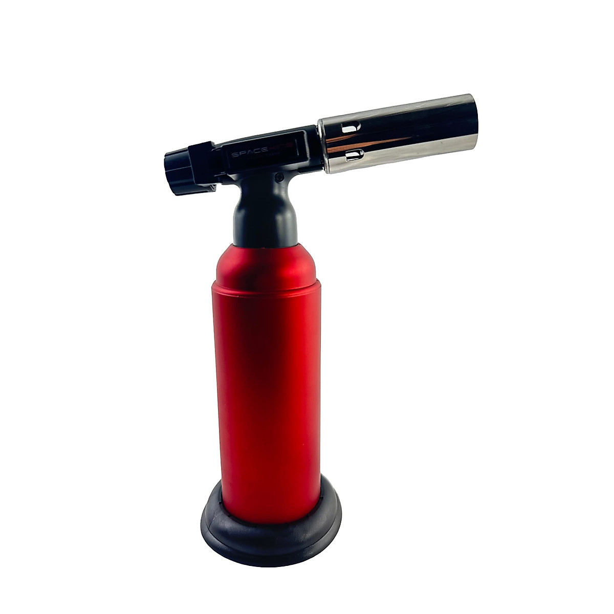 Space King Heavy Duty Single Jet Torch Lighter - Adjustable Flame - Perfect for Camping, Kitchen, Backyard, Travel, Beach, BBQ, Mountain, Outdoors, Travel, Welding, Garage, and more. (Red)