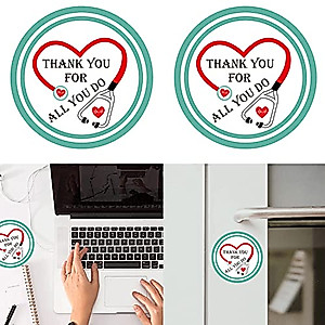 500 Healthcare Workers Thank You Stickers Thank You for All You Do for Us Labels 1.5" Nurse Essential Workers Appreciation Themed Sticker for Doctors Cards, Envelopes,Package Sealing