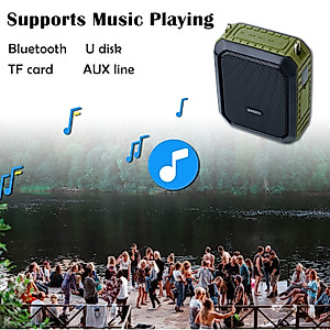 YOCEWECA Voice Amplifier with Wireless Headset Mic - 18W 4400mAh Rechargeable Mini Pa System, Bluetooth 4.2, Waterproof IPX5 Portable Speaker for Teacher, Outdoors