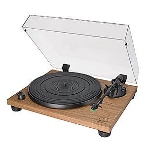 Audio Technica AT-LPW40WN Fully Manual Belt-Drive Turntable Bundle with Kanto YU6 Powered Wireless Bluetooth Speakers - Matte Black