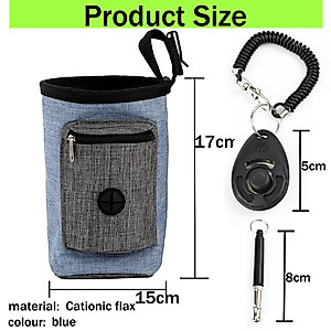 Eikovia Dog Treat Pouch Training Kit Include Pet Training Clicker and Whistle Dog Training Clicker Treat Pouch Dog Whistle for Dog Training & Behavior aids Hands-Free Snack