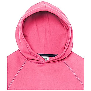 Amazon Essentials Girls' Pullover Hoodie Sweatshirt, Bright Pink, Large