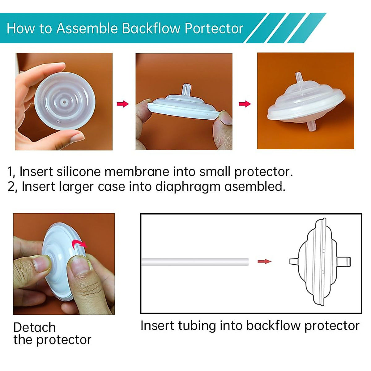 PumpMom Tubing Duckbill Valves and Backflow Protector for Spectra, Replacement Pump Parts for Spectra S1 S2 9 Plus and Motif Pump Accessories
