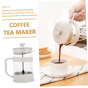 GRADENEVE Coffee Pot Office Coffee Maker Coffee Lover Espresso Press Tea Filter Beverage Pitcher Manual Coffee Maker Water Jug Coffee Machine Maker Drip Coffee Maker White Plastic