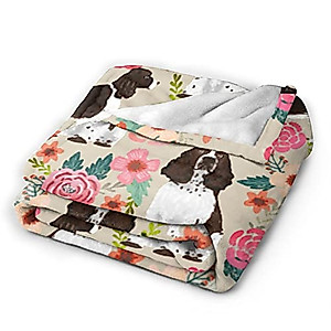 English Springer Spaniel Throw Blanket Luxury Throw Blanket Ultra-Soft Micro Fleece Blanket Perfect for Fall Winter and Spring