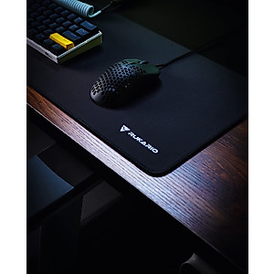 Rukario Ronin X PC Gaming Mouse (Shadow Black, Wired) - Ultra Lightweight Symmetrical Honeycomb Shell | RGB Led | PTFE Glides | Pixart 3360 Sensor | 6 Buttons | Weight 63G | Adjustable Settings